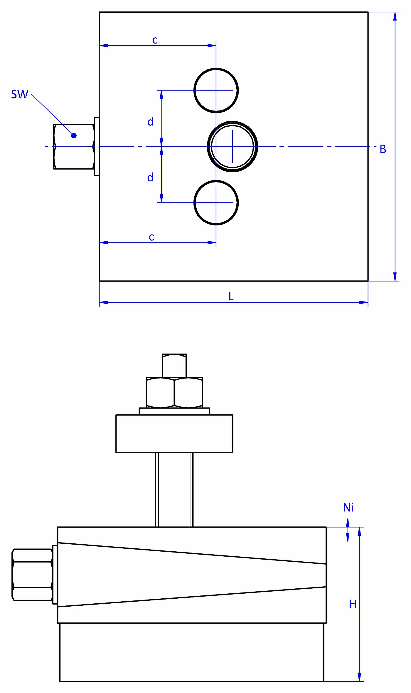 wedge mounts bolt-through NBR7525